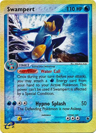 Pokemon Card - Ruby & Sapphire 13/109 - SWAMPERT (reverse holo) (Mint ...