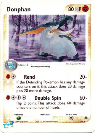 Pokemon Card - Ruby & Sapphire 17/109 - DONPHAN (reverse holo) (Mint ...