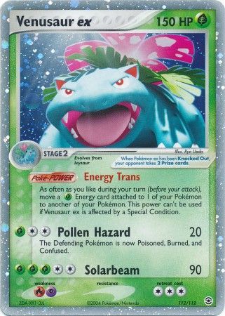 Pokemon Card - Fire Red & Leaf Green 112/112 - VENUSAUR EX (holo-foil ...