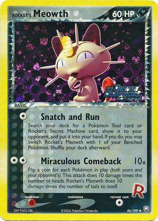 Pokemon Card - Team Rocket Returns 46/109 - ROCKET'S MEOWTH (reverse ...