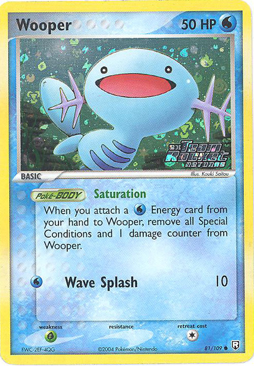 Pokemon Card - Team Rocket Returns 81/109 - WOOPER (reverse holo) (Mint ...
