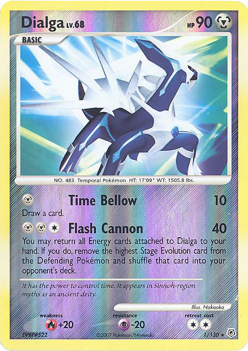 Pokemon Card - Diamond & Pearl 1/130 - DIALGA Lv.68 (reverse holo ...