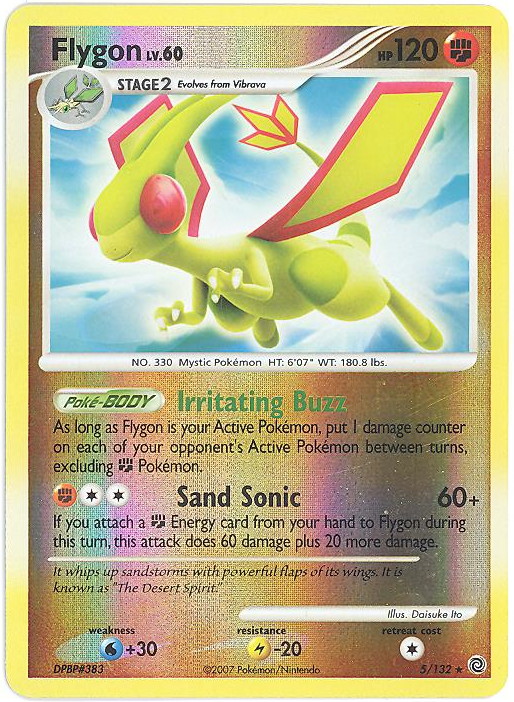 Pokemon Card - D&P: Secret Wonders 5/132 - FLYGON Lv.60 (reverse holo) (Mint): Sell2BBNovelties ...