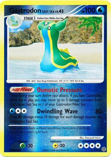 Pokemon Card - D&P: Secret Wonders 8/132 - GASTRODON (East Sea) Lv.43 (reverse holo) (Mint ...