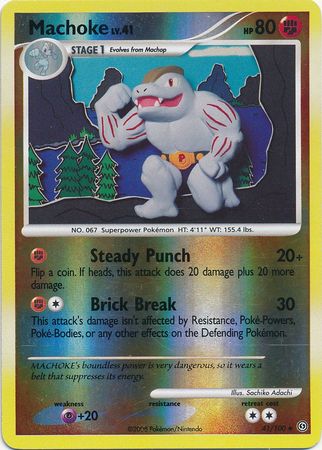 Pokemon Card - D&P: Stormfront 41/100 - MACHOKE (reverse holo) (Mint ...