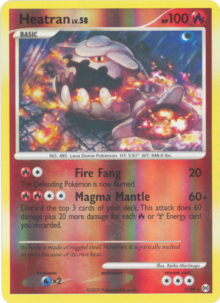 Pokemon Card - PL: Arceus 3/99 - HEATRAN Lv. 58 (reverse holo) (Mint ...