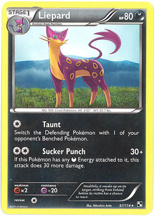 Pokemon Card - Black & White 67/114 - LIEPARD (rare) (Mint ...