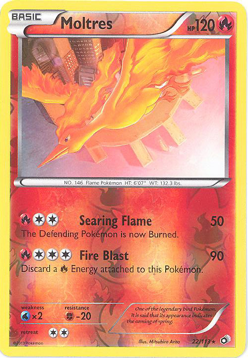 Pokemon Card - B&W: Legendary Treasures 22/113 - MOLTRES (reverse holo) (Mint): Sell2BBNovelties ...