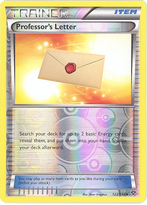 Pokemon Card - XY 123/146 - PROFESSOR'S LETTER (reverse holo) (Mint ...