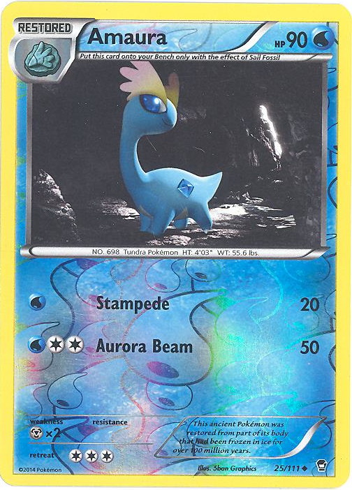 Pokemon Card - XY: Furious Fists 25/111 - AMAURA (reverse holo) (Mint ...