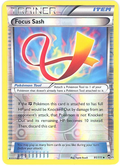 Pokemon Card - XY: Furious Fists 91/111 - FOCUS SASH (reverse holo ...