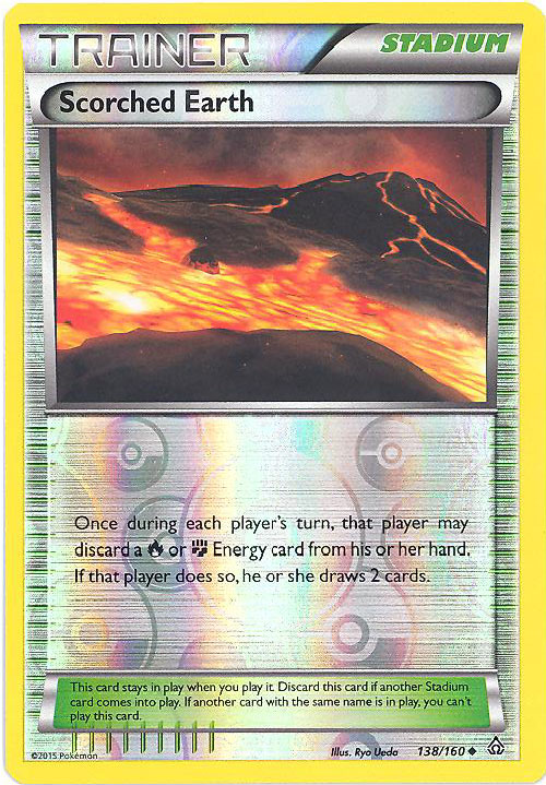 Pokemon Card - XY: Primal Clash 138/160 - SCORCHED EARTH (reverse holo ...
