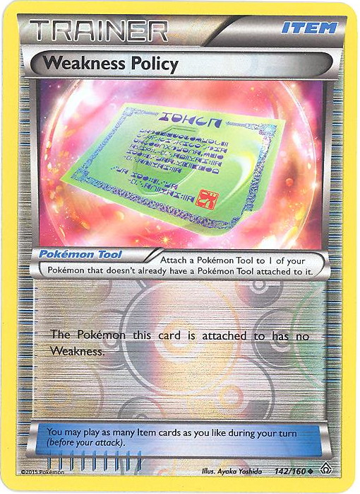 Pokemon Card - XY: Primal Clash 142/160 - WEAKNESS POLICY (reverse holo ...