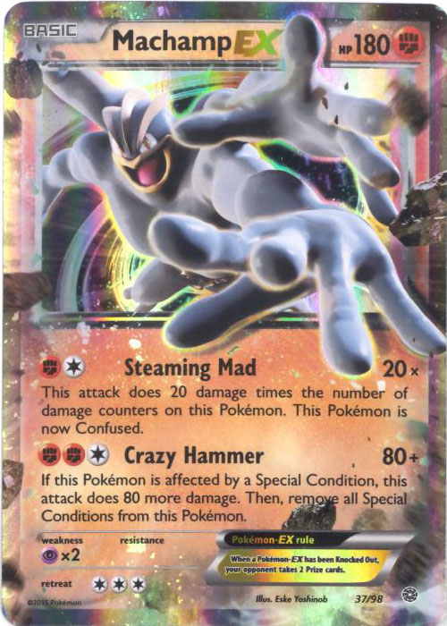 Pokemon Card - XY: Ancient Origins 37/98 - MACHAMP EX (holo-foil) (Mint ...