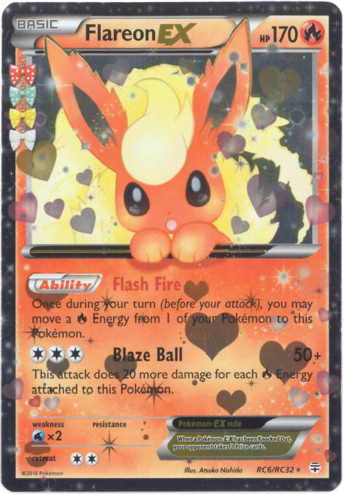 Pokemon Card - Generations RC6/RC32 - FLAREON EX (holo-foil) (Mint ...