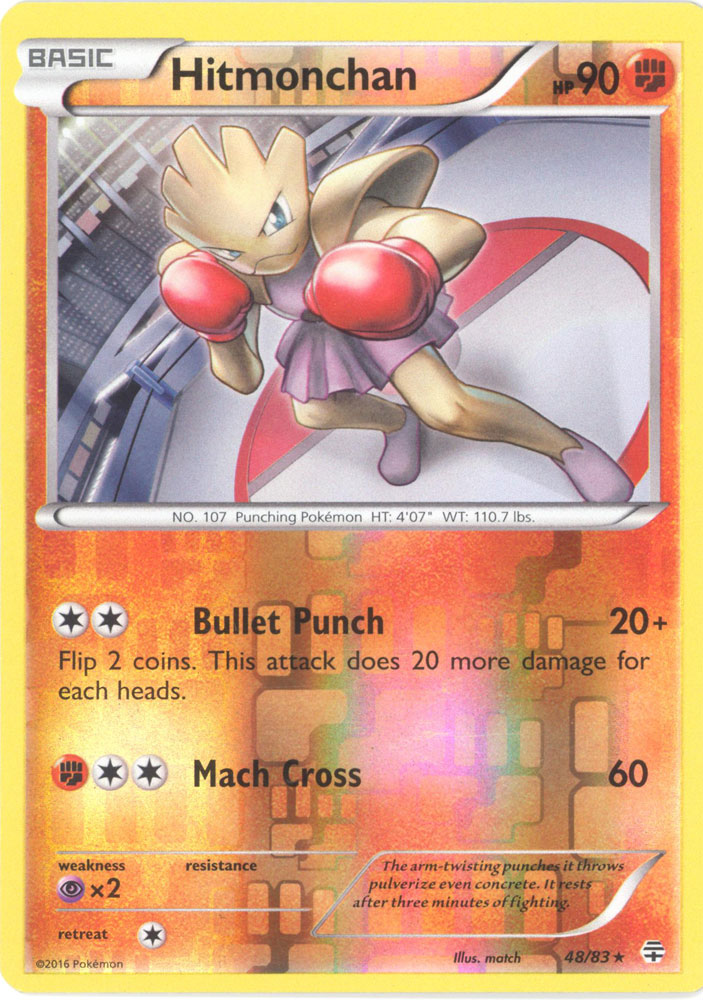 Pokemon Card - Generations 48/83 - HITMONCHAN (reverse holo) (Mint ...