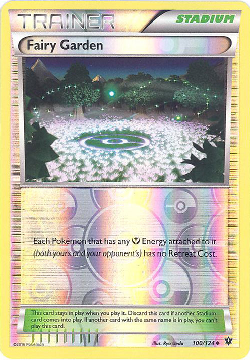 Pokemon Card - XY: Fates Collide 100/124 - FAIRY GARDEN (reverse holo ...