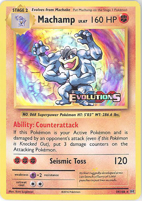 Pokemon Card - XY: Evolutions 59/108 - MACHAMP (prerelease holo-foil ...