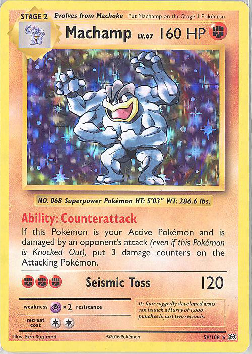 Pokemon Card - XY: Evolutions 59/108 - MACHAMP (holo-foil) (Mint ...