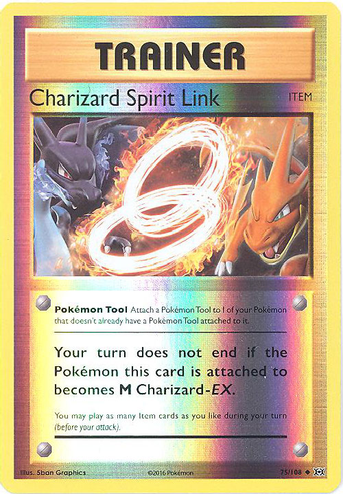 Pokemon Card - XY: Evolutions 75/108 - CHARIZARD SPIRIT LINK (reverse ...
