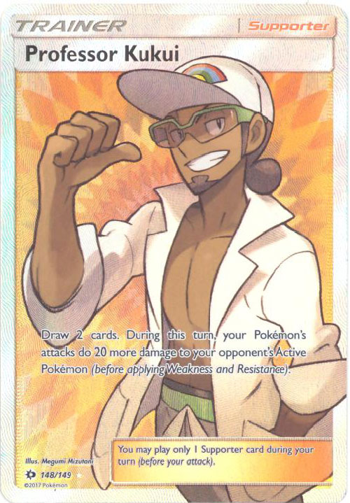 Pokemon Card - Sun & Moon 148/149 - PROFESSOR KUKUI (full art holo-foil ...