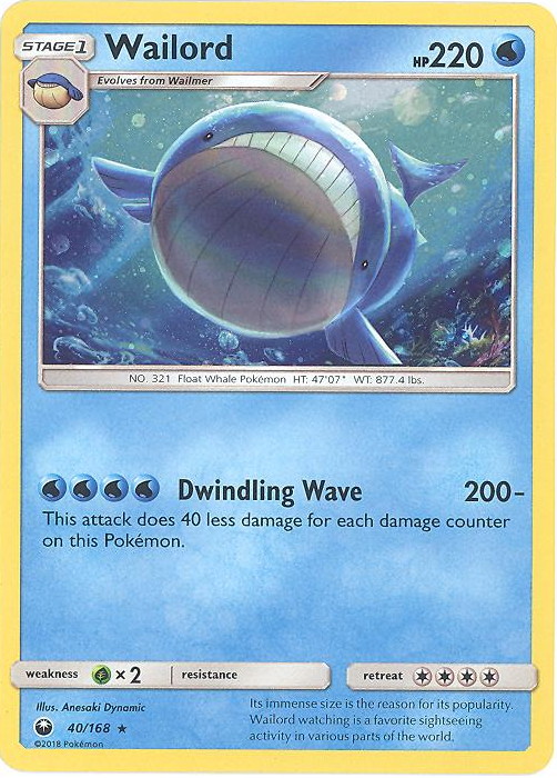 Wailord Pokemon Card