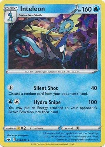 Pokemon Card - Sword & Shield 059/202 - INTELEON (shattered cracked ice holo-foil promo) (Mint ...