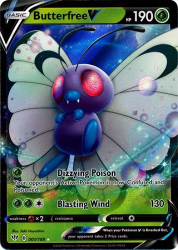 Pokemon Card - S&S: Darkness Ablaze 001/189 - BUTTERFREE V (ultra rare ...