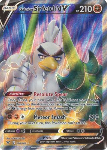 Pokemon Card - S&S: Vivid Voltage 174/185 - GALARIAN SIRFETCH'D V (Full ...