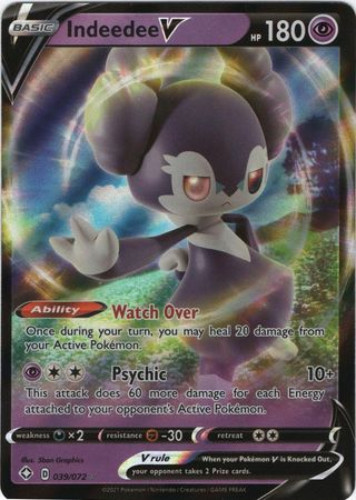 Pokemon Card - Shining Fates 039/072 - INDEEDEE V (ultra rare holo ...