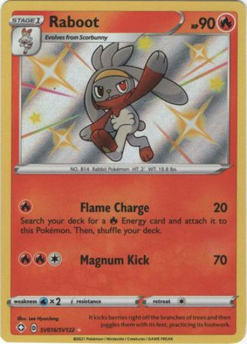 Pokemon Card - Shining Fates SV016/SV122 - RABOOT (shiny holo rare ...