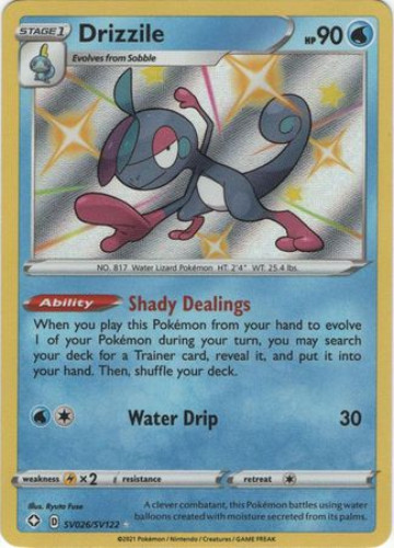 Pokemon Card - Shining Fates SV026/SV122 - DRIZZILE (shiny holo rare ...