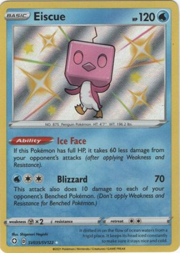 Pokemon Card - Shining Fates SV035/SV122 - EISCUE (shiny holo rare ...