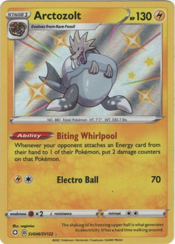 Pokemon Card - Shining Fates SV046/SV122 - ARCTOZOLT (shiny holo rare ...