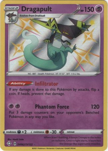 Pokemon Card - Shining Fates SV062/SV122 - DRAGAPULT (shiny holo rare ...