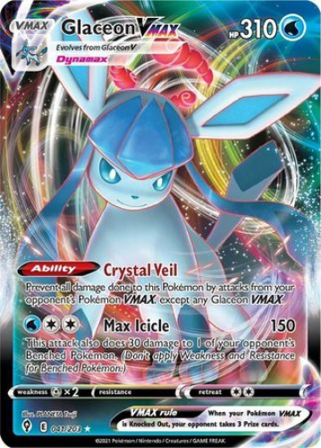 Pokemon Card - S&S: Evolving Skies 041/203 - GLACEON VMAX (holo-foil ...