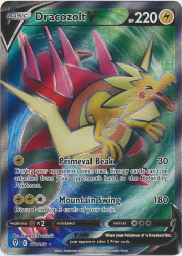 Pokemon Card - S&S: Evolving Skies 178/203 - DRACOZOLT V (holo-foil ...