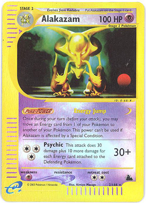 Pokemon Card - Skyridge 2/144 - ALAKAZAM (rare) (Mint ...