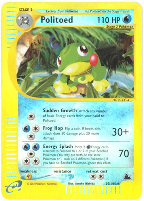 Pokemon Card - Skyridge 25/144 - POLITOED (rare) (Mint ...