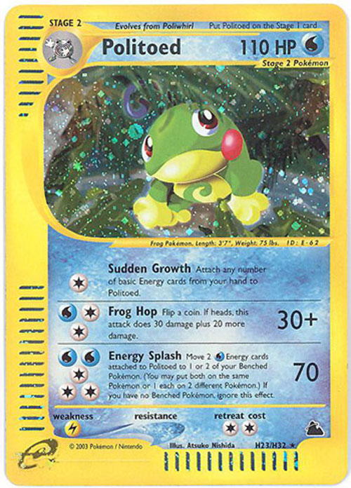 Pokemon Card - Skyridge H23/H32 - POLITOED (holo-foil) (Mint ...