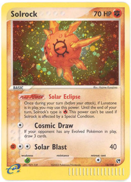 Pokemon Card - Sandstorm 13/100 - SOLROCK (holo-foil) (Mint ...