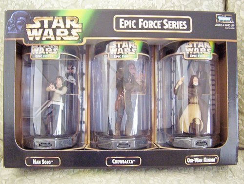Star Wars - Power of the Force (POTF) - Epic Force - 3-Pack Han Solo Chewbacca and Obi-Wan ...