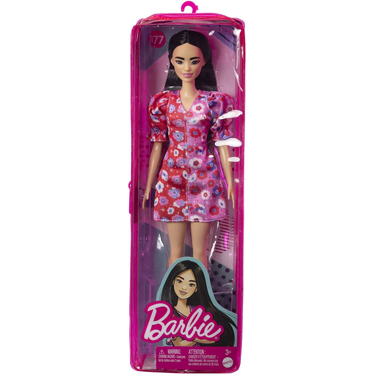 Mattel - Barbie FASHIONISTAS DOLL #177 (Black Hair & Floral Dress with ...