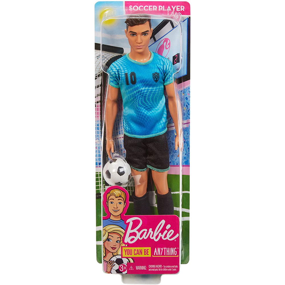 Mattel - Barbie Doll - KEN SOCCER PLAYER (Blue Jersey, Black Shorts ...