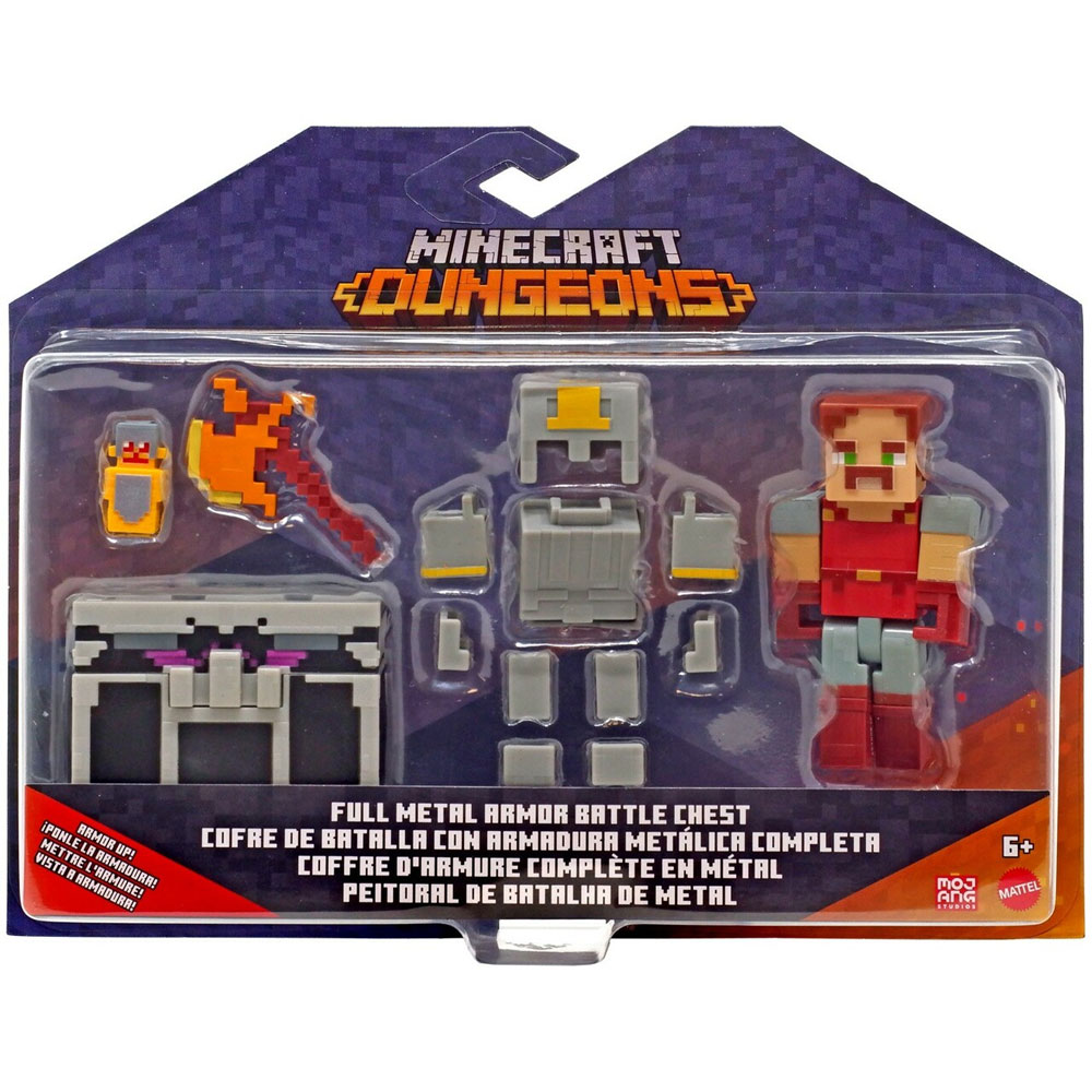 Mattel - Minecraft Dungeons Deluxe Battle Chest - FULL METAL ARMOR (Hal ...