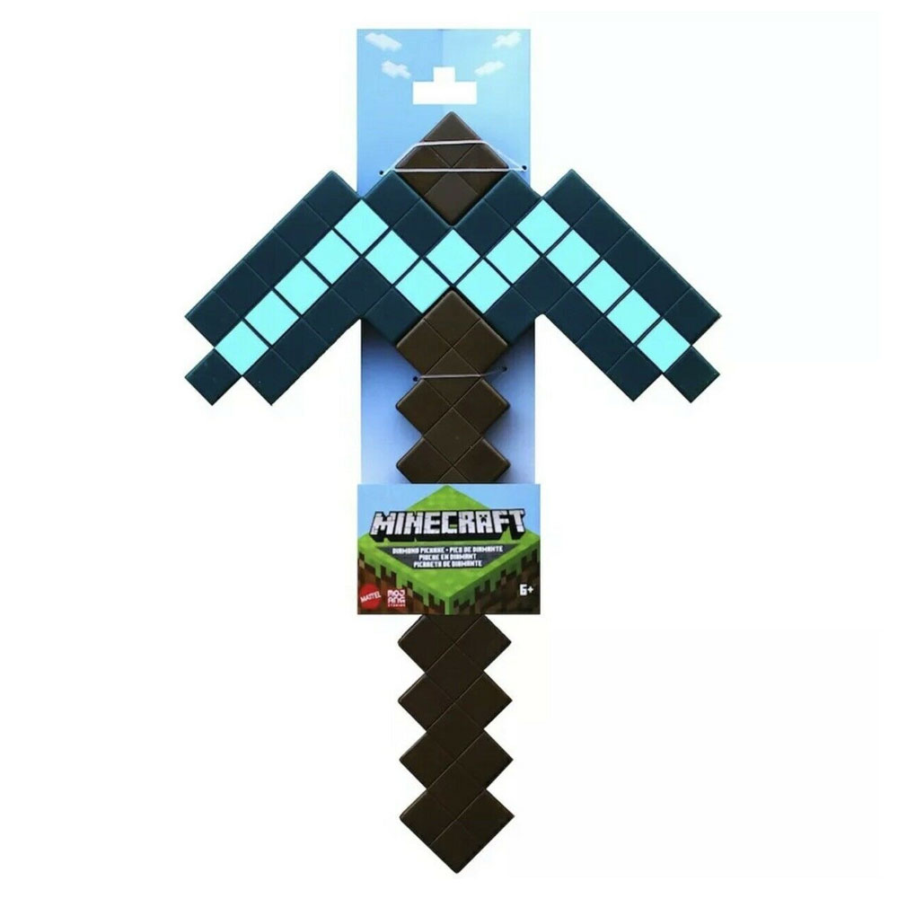 Mattel - Minecraft Role Play Weapon - DIAMOND PICKAXE (13 inch) FVH24 ...