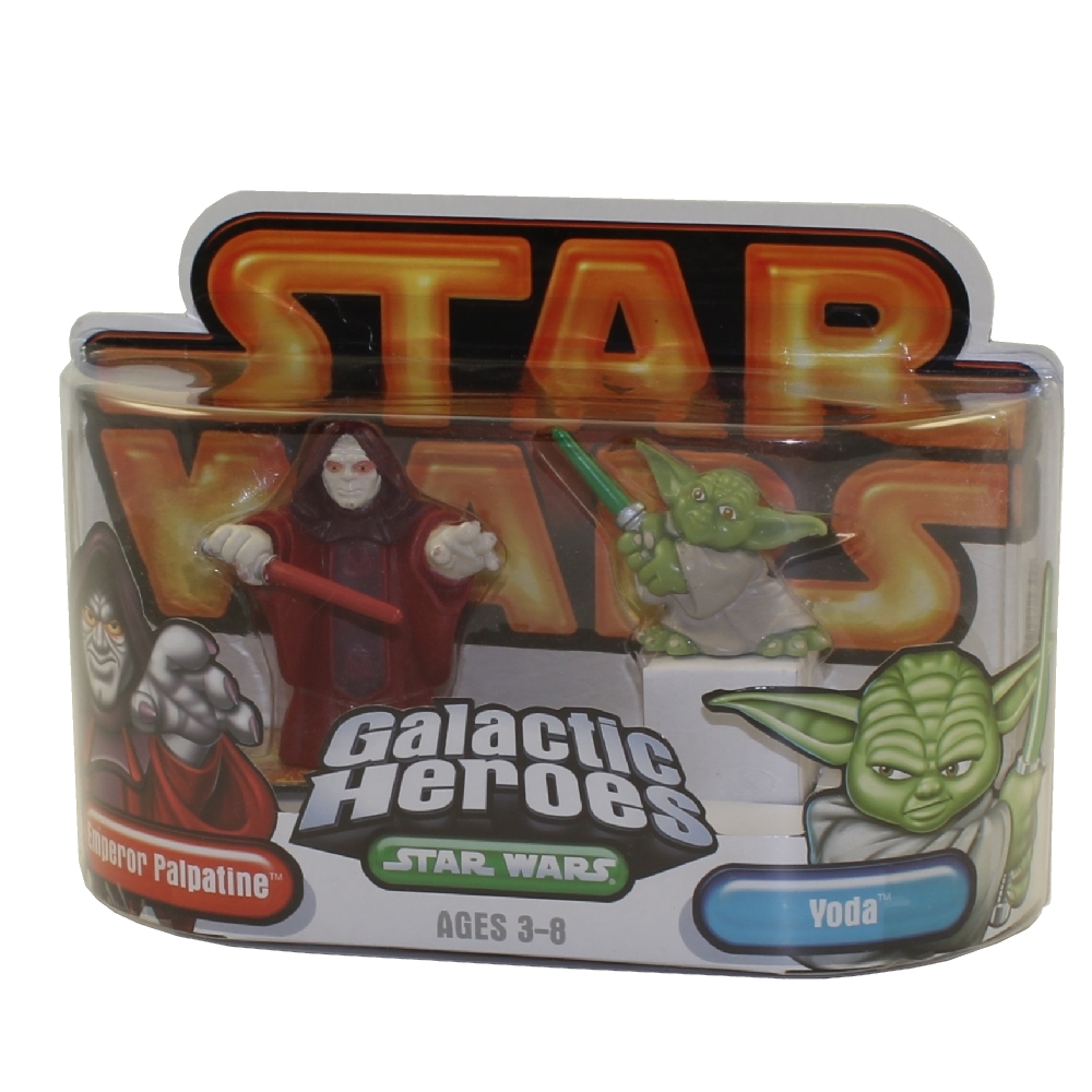 Star Wars Galactic Heroes Figure Set - EMPEROR PALPATINE & YODA (Mint ...