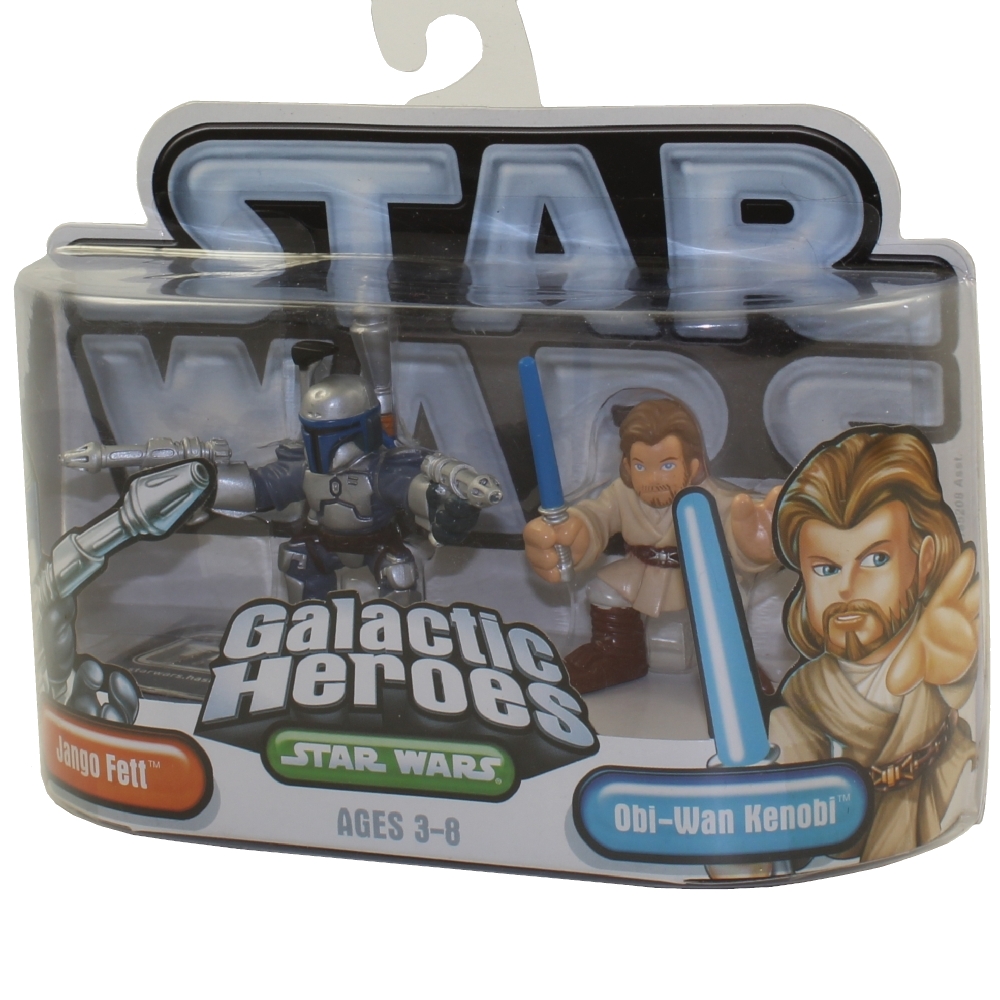 Star Wars Galactic Heroes Figure Set - JANGO FETT & OBI-WAN KENOBI (New ...