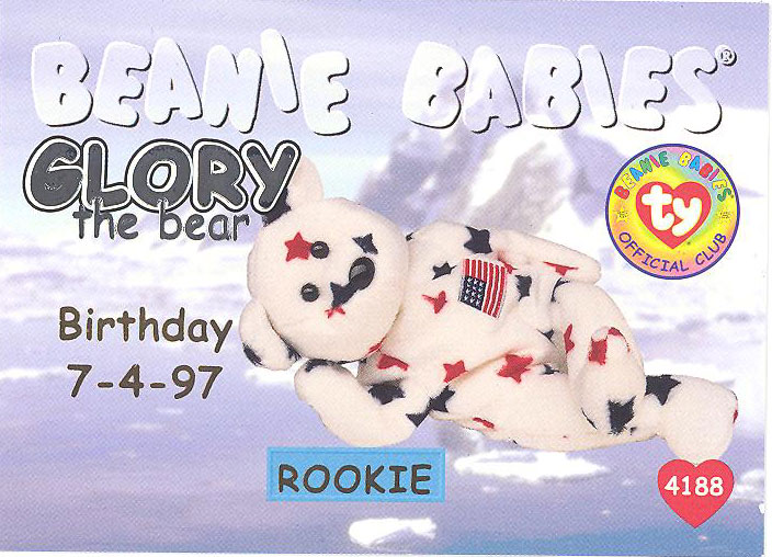TY Beanie Babies BBOC Card - Series 1 Birthday (SILVER) - GLORY the ...
