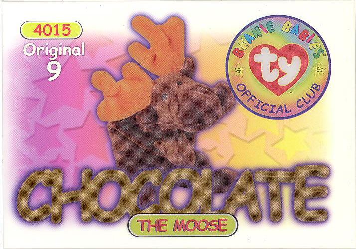 TY Beanie Babies BBOC Card - Series 1 Original 9 (SILVER) - CHOCOLATE ...
